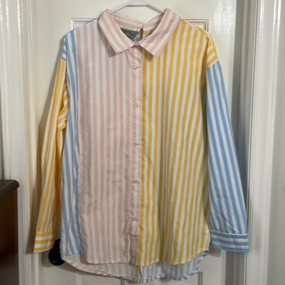 Spoon Jeans | Tops | Spoon Jeans Pastel Stripe Shirt | Poshmark